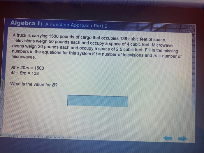 Solved Algebra I: A Function Approach Part 2 A truck is | Chegg.com