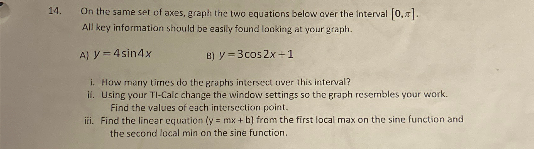 Solved On the same set of axes, graph the two equations | Chegg.com
