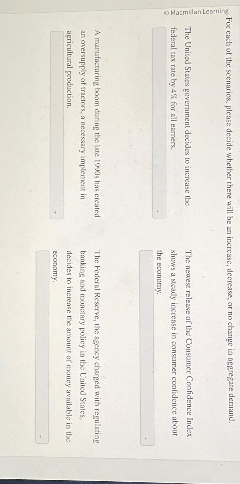 Solved For each of the scenarios, please decide whether | Chegg.com