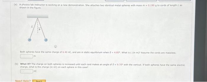 Solved (a) A physics lab instructor is working on a new | Chegg.com