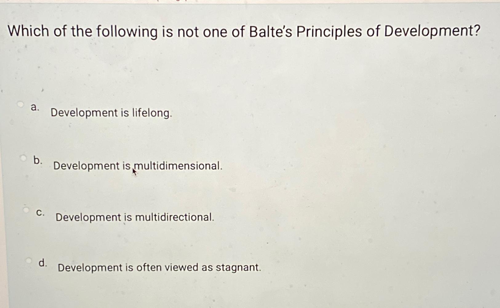 Solved Which of the following is not one of Balte's | Chegg.com