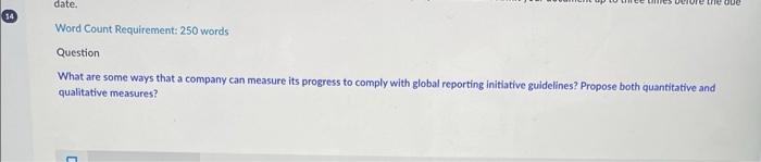 Solved Word Count Requirement: 250 words Question What are | Chegg.com