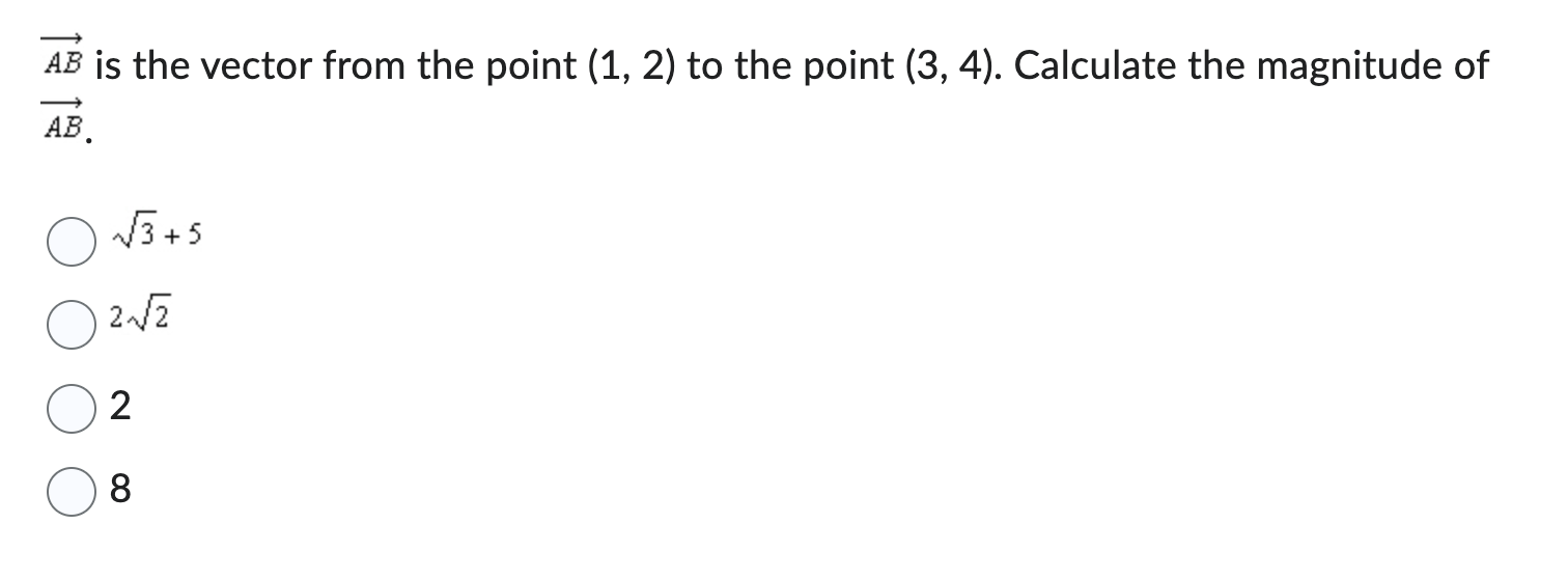Solved code class="asciimath">vec(AB) ﻿is the vector from | Chegg.com