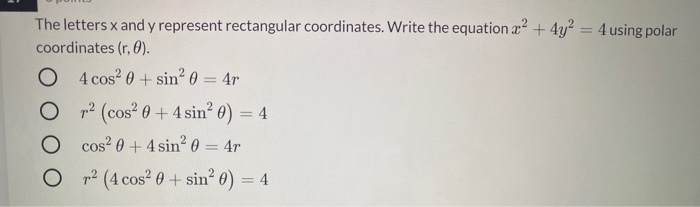 Solved The letters x and y represent rectangular | Chegg.com