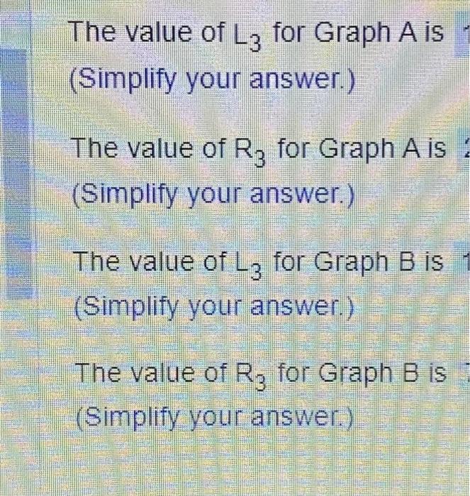 Solved Compute L3 and R3 for Graphs A and B. The value of L3 | Chegg.com