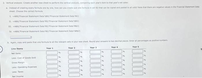 Common-Size Financial Statement Analysis Using Excel | Chegg.com