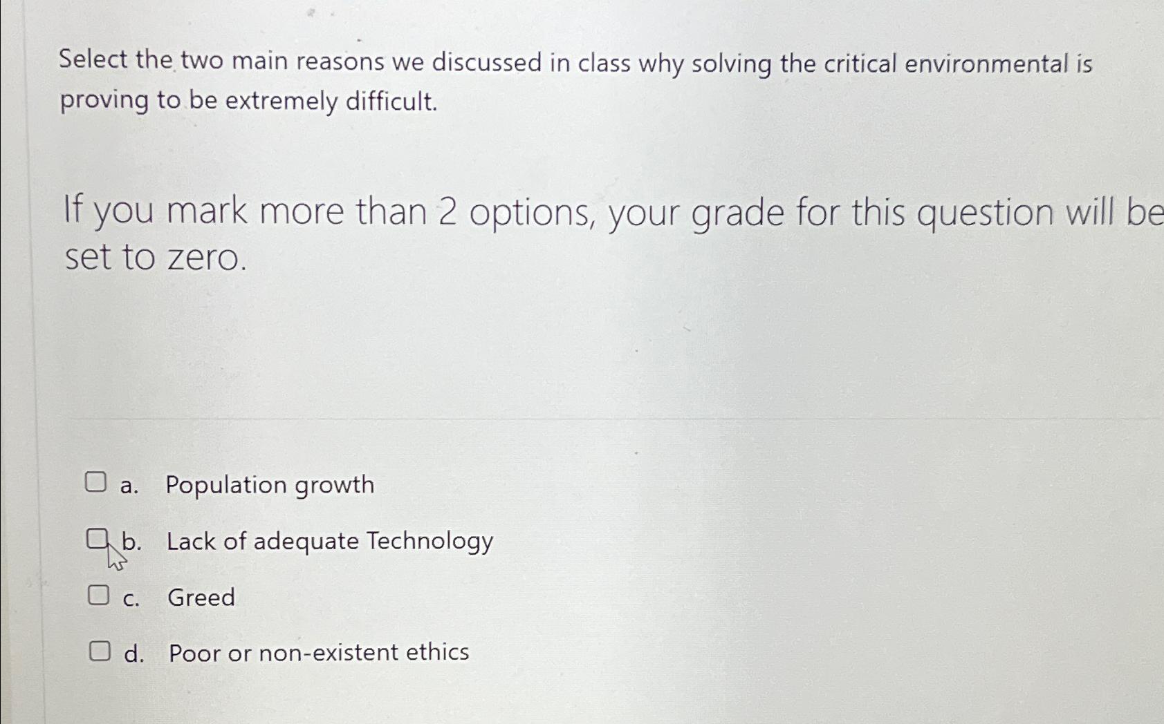Solved Select the two main reasons we discussed in class why | Chegg.com