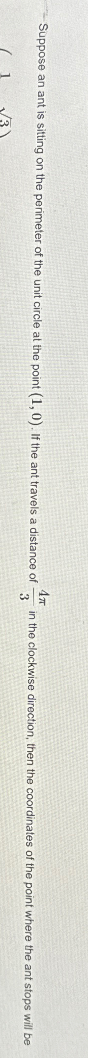 Solved Suppose an ant is sitting on the perimeter of the | Chegg.com