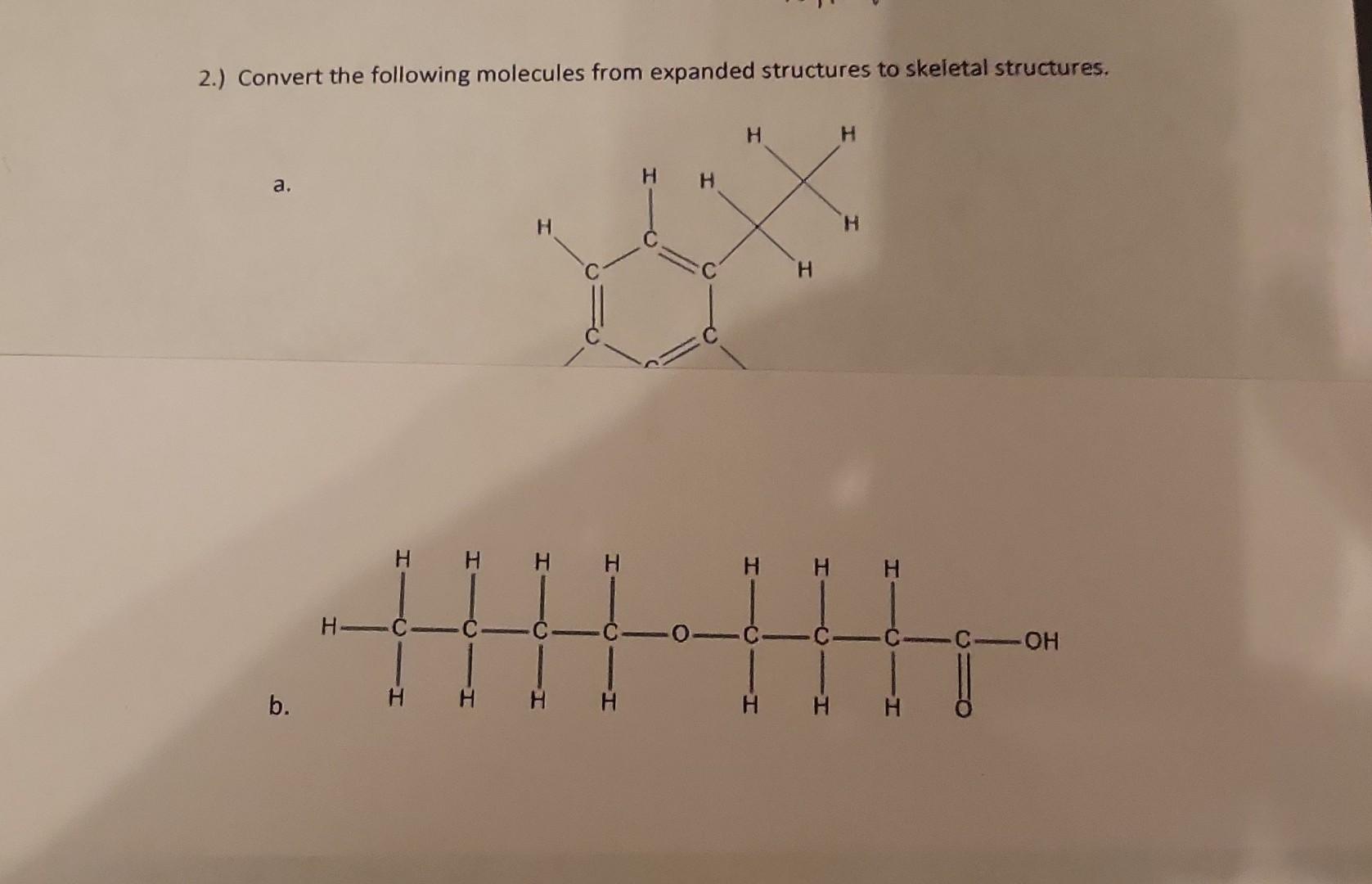 Solved 2.) Convert the following molecules from expanded | Chegg.com Solved 2.) Convert the following molecules from expanded | Chegg.com
