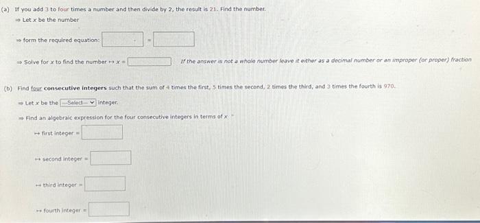 Solved (a) If you add 3 to four times a number and then | Chegg.com