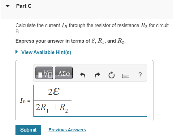 Solved Calculate the current IB ﻿through the resistor of | Chegg.com