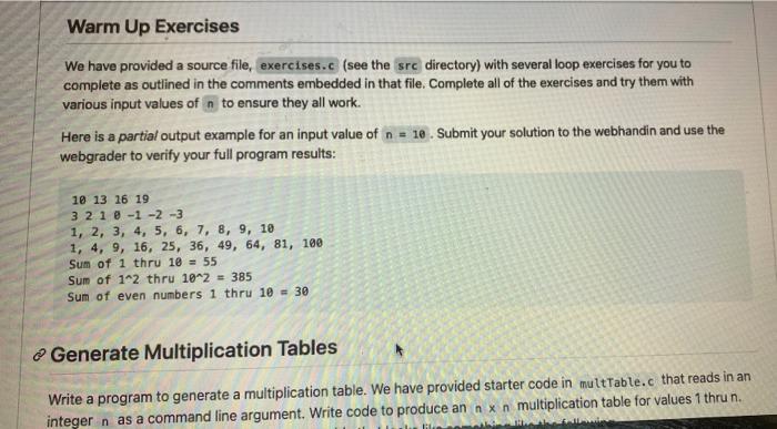 Solved Warm Up Exercises We have provided a source file, | Chegg.com