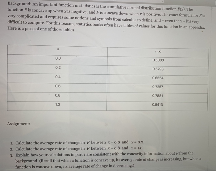 Solved Background: An important function in statistics is | Chegg.com