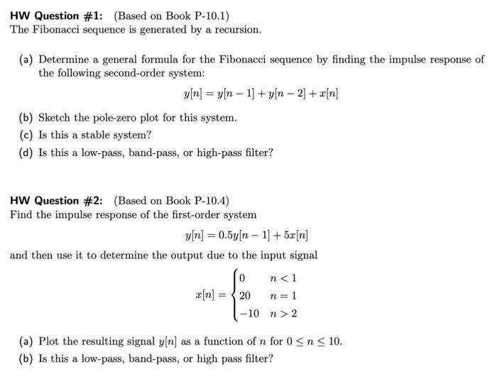 Solved HW Question \#1: (Based on Book P-10.1) The Fibonacci | Chegg.com