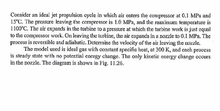 Solved Consider an ideal jet propulsion cycle in which air | Chegg.com
