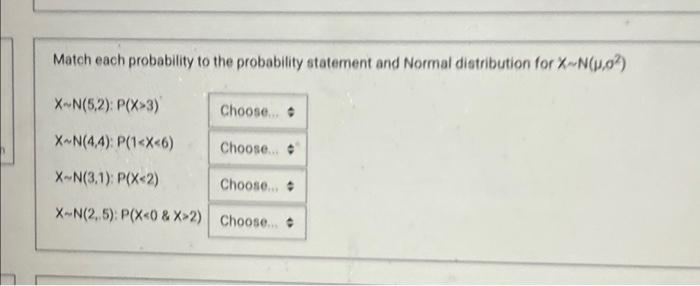 Solved Match each probability to the probability statement | Chegg.com
