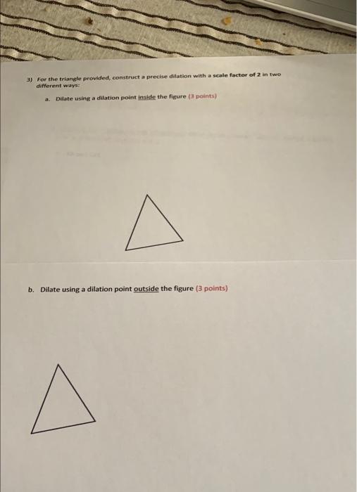 Solved 3) for the triangle provided, construct a precise | Chegg.com