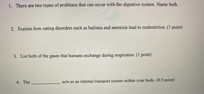 Solved 1. There are two types of problems that can occur | Chegg.com