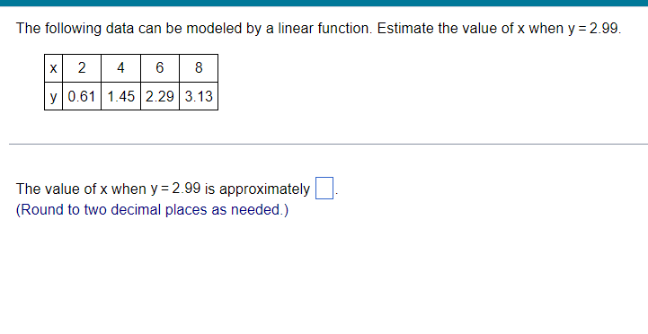 The following data can be modeled by a linear | Chegg.com