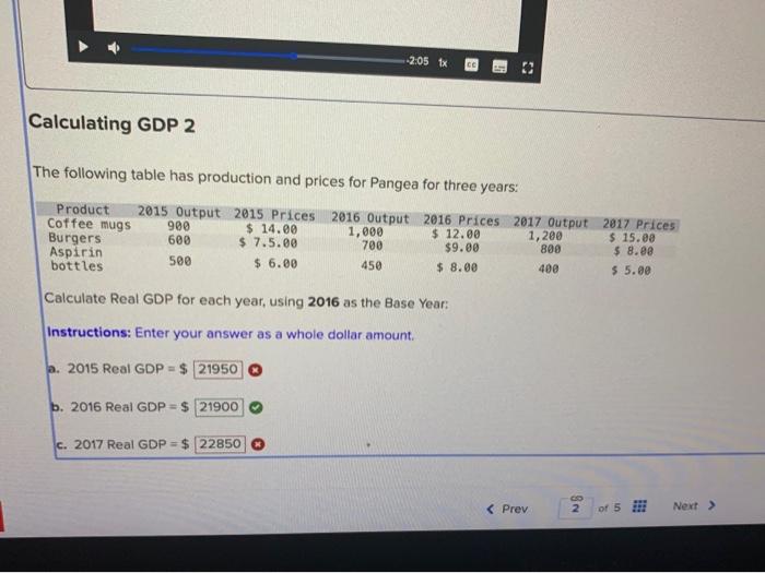 Solved Calculating GDP 2 Product 2015 Output 2015 Prices | Chegg.com