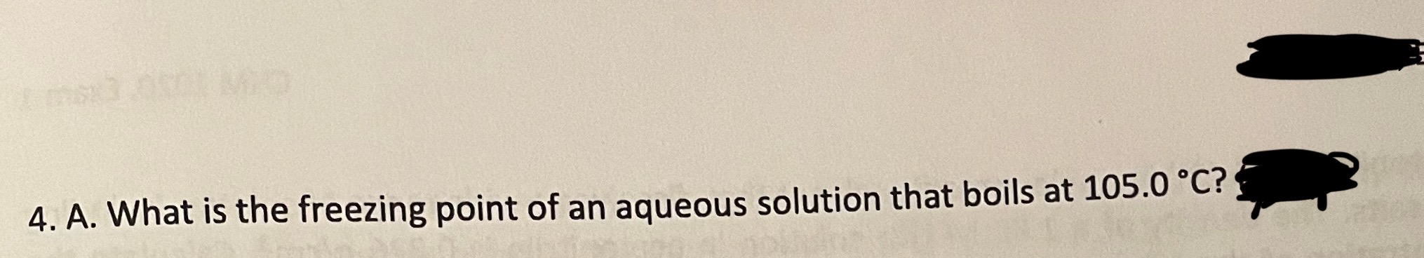 Solved A. ﻿What is the freezing point of an aqueous solution | Chegg.com