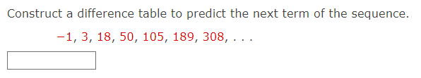 Solved Construct a difference table to predict the next term | Chegg.com