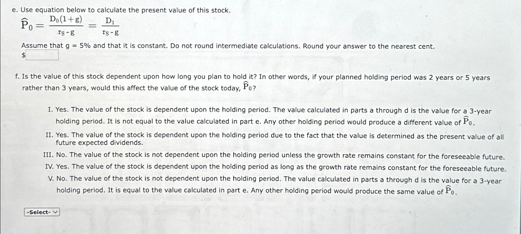 Solved e. ﻿Use equation below to calculate the present value | Chegg.com
