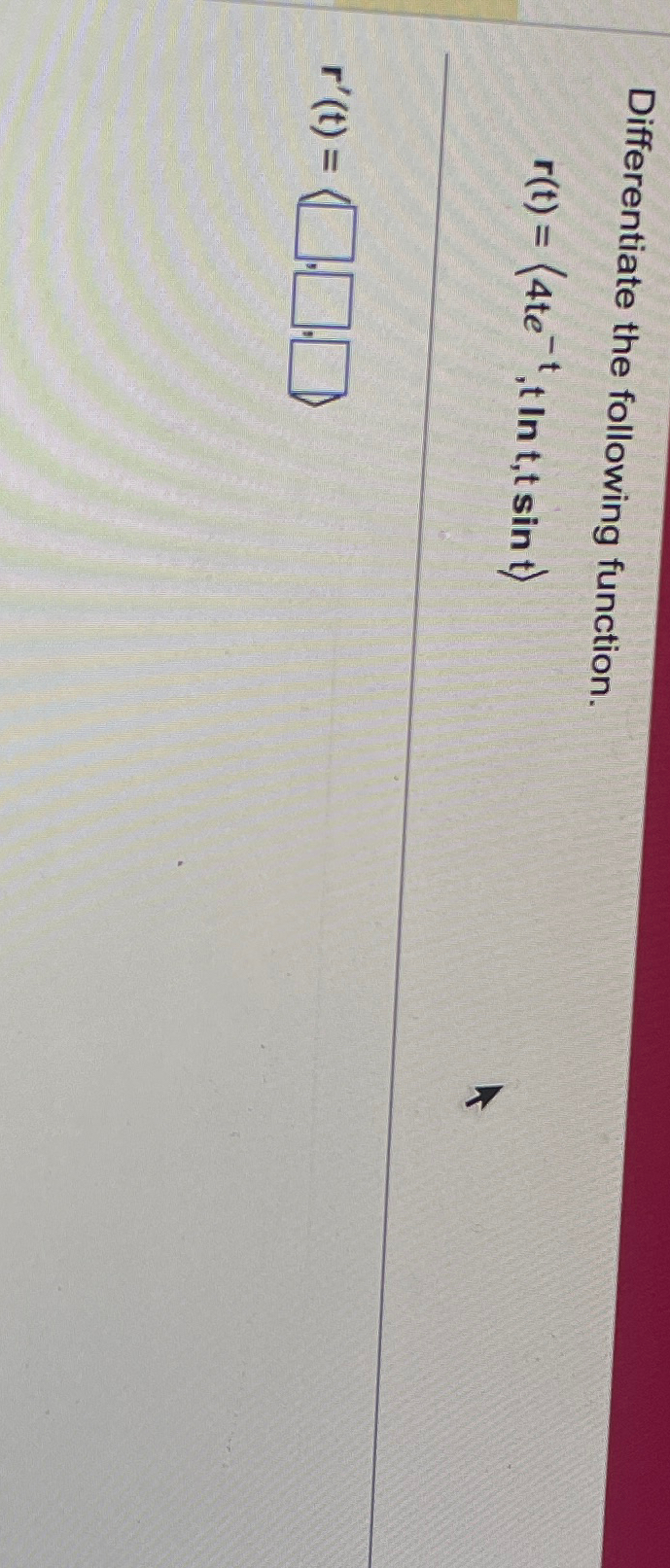 Solved Differentiate the following | Chegg.com