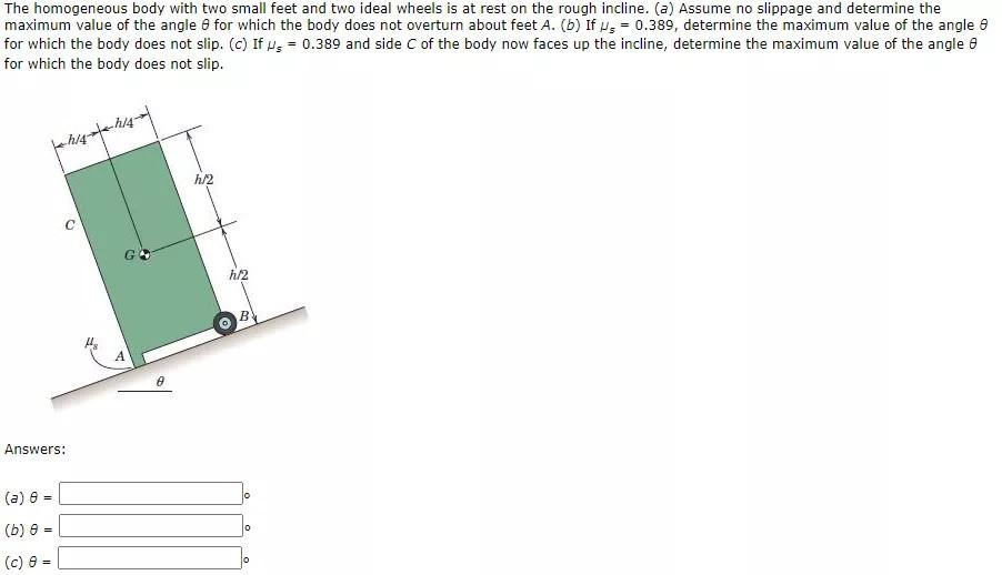 Solved The homogeneous body with two small feet and two | Chegg.com