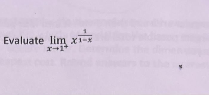 Solved limx→1+x1−x1 | Chegg.com
