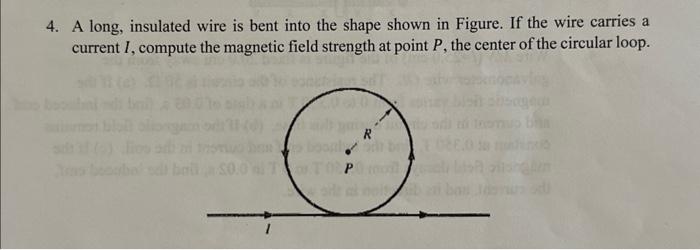 Solved 4. A long, insulated wire is bent into the shape | Chegg.com