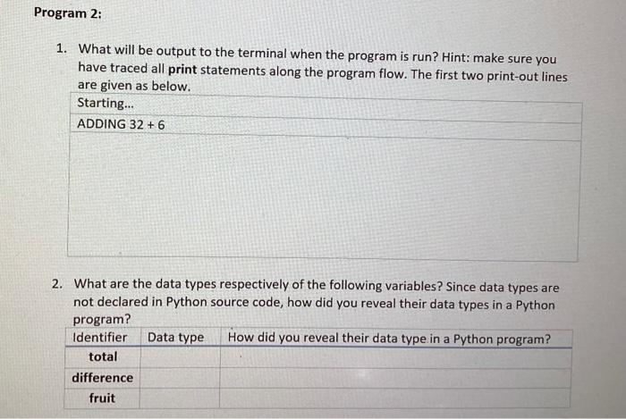 Solved The following is a small python (in Python version 2 | Chegg.com