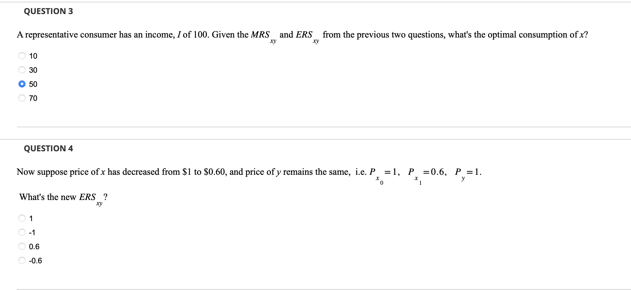 A representative consumer has an income, I of 100. | Chegg.com