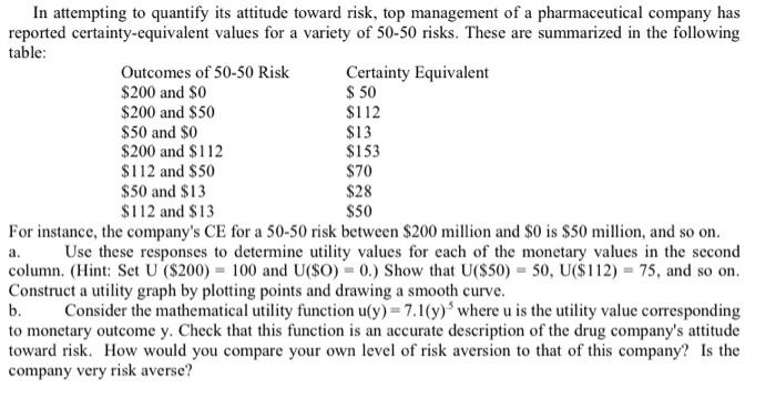 Solved In attempting to quantify its attitude toward risk, | Chegg.com