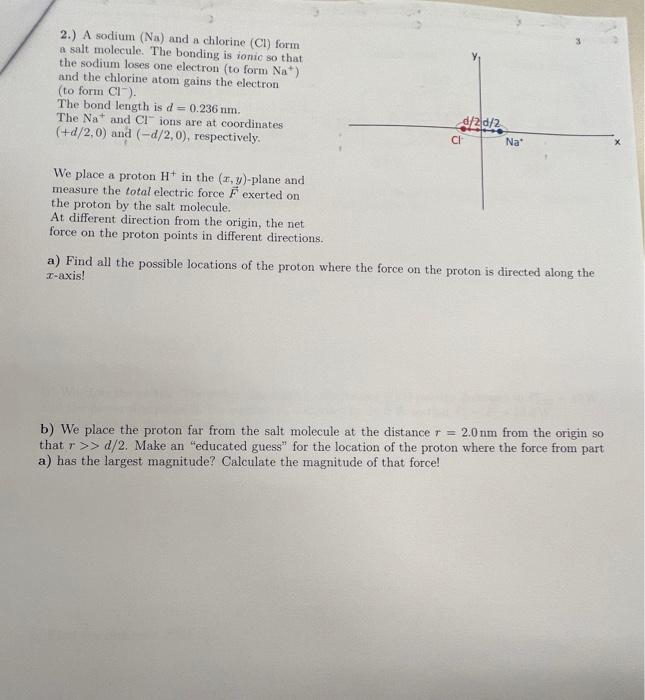 Solved 2.) A sodium ( Na ) and a chlorine (Cl) form a salt | Chegg.com