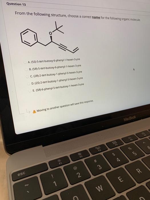 Solved Question 13 From the following structure, choose a | Chegg.com