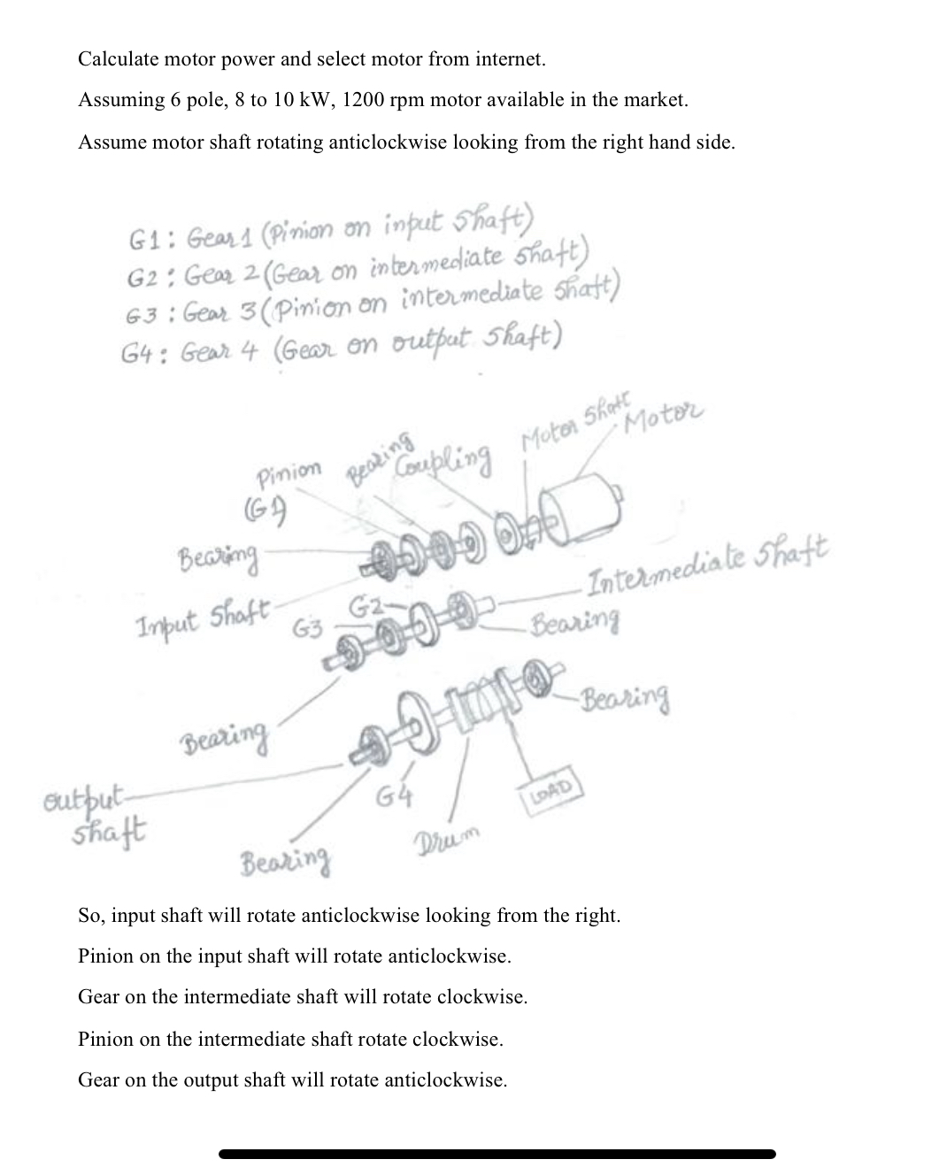 Solved Calculate motor power and select motor from | Chegg.com