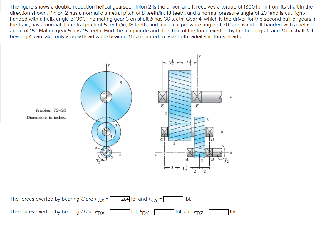 The figure shows a double-reduction helical gearset. | Chegg.com
