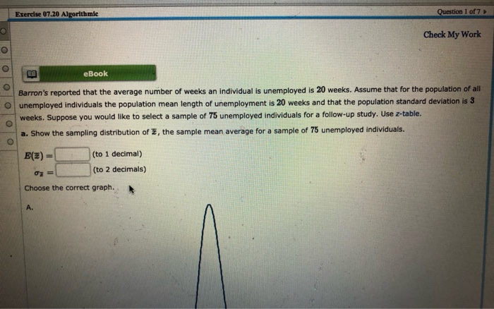 Solved Exercise 07.20 Algorithmic Question 1 of 7 Check My | Chegg.com