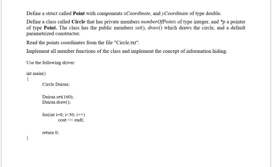 Solved Define a struct called Point with | Chegg.com