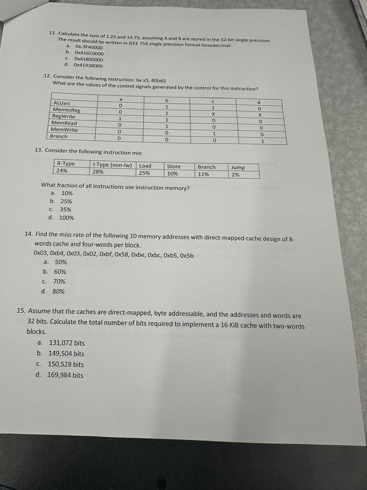 Solved Calculate the sum of 1.25 ﻿and 14.75 , ﻿assuming A | Chegg.com