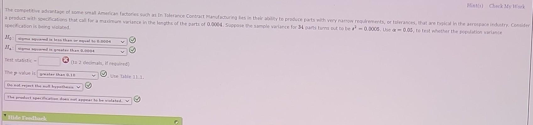 Solved H0 Test statistic = (to 2 decimals, if required) The | Chegg.com