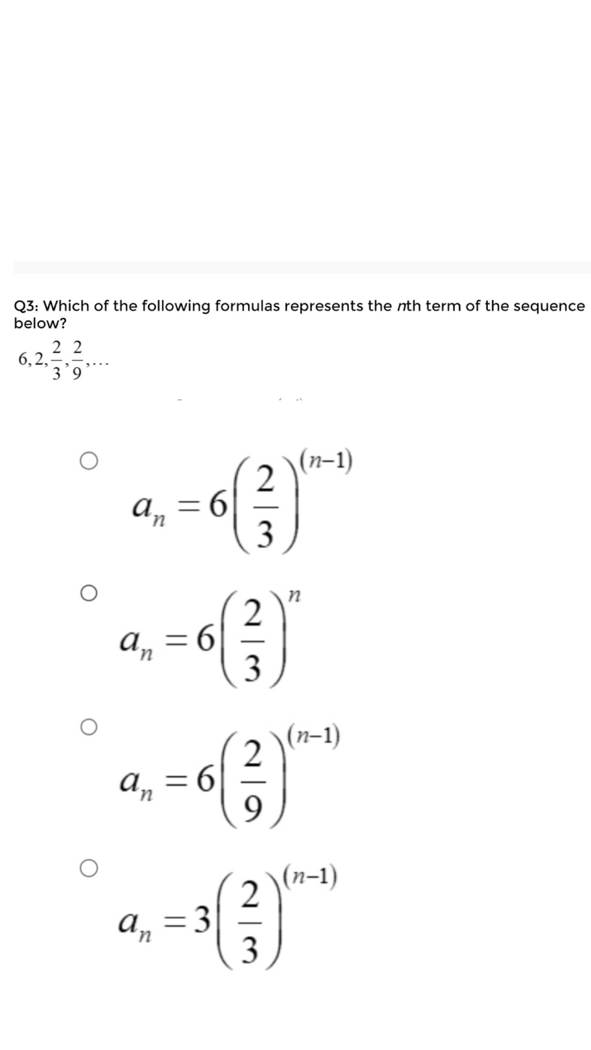 Solved Q3: Which of the following formulas represents the | Chegg.com