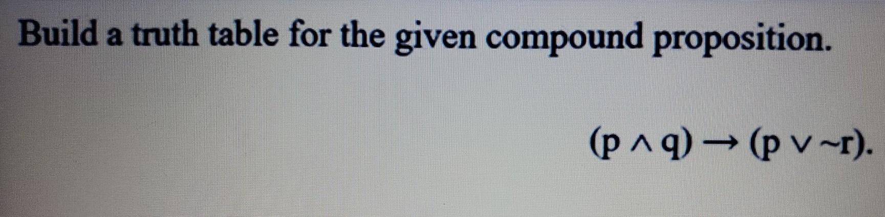 Solved Build a truth table for the given compound | Chegg.com