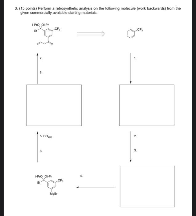 Solved 3. (15 points) Perform a retrosynthetic analysis on | Chegg.com