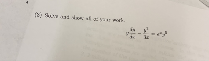 Solved (3) Solve and show all of your work. | Chegg.com
