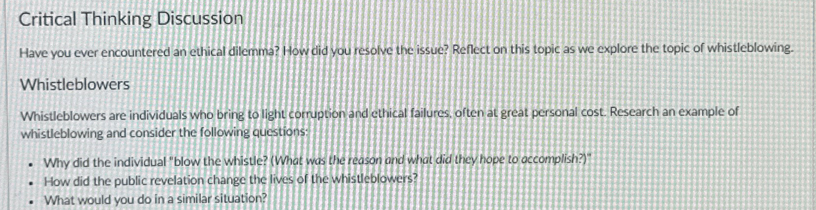 Solved Critical Thinking DiscussionHave you ever encountered | Chegg.com