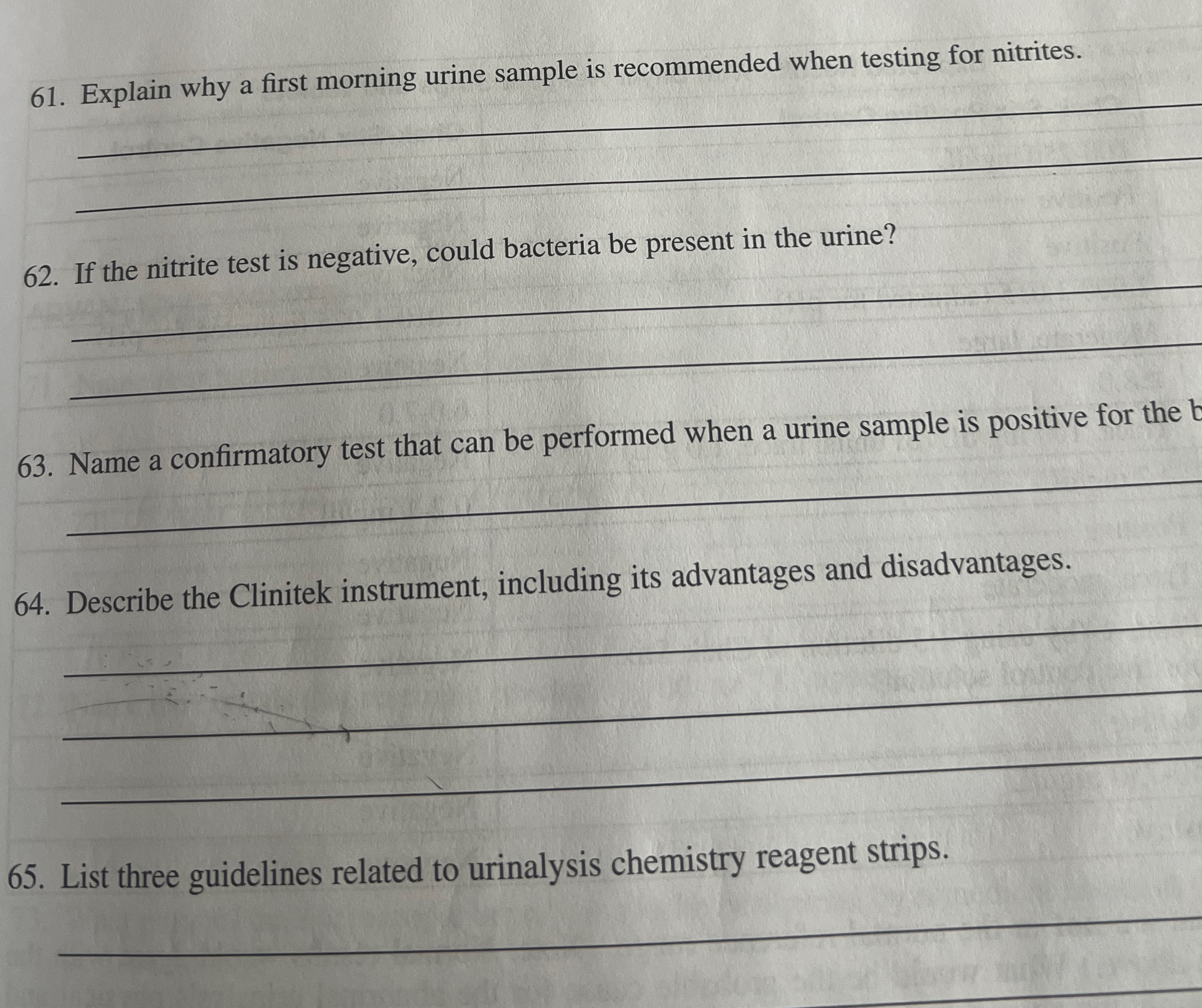 Explain why a first morning urine sample is | Chegg.com