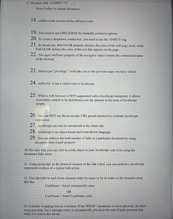 Solved Truel False Question. Clearly write T/F beside the | Chegg.com