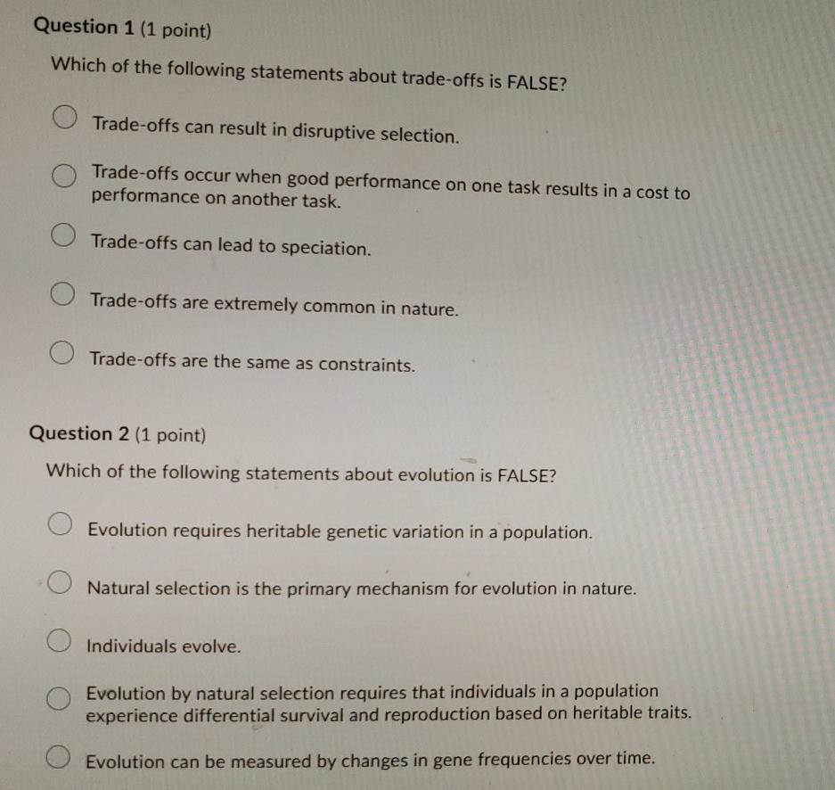 Solved Question 1 (1 point) Which of the following | Chegg.com